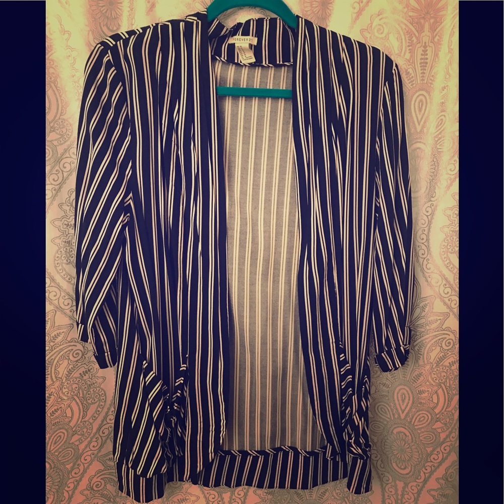 Navy And Cream Lightweight Jacket. Super Stylish. - Gem